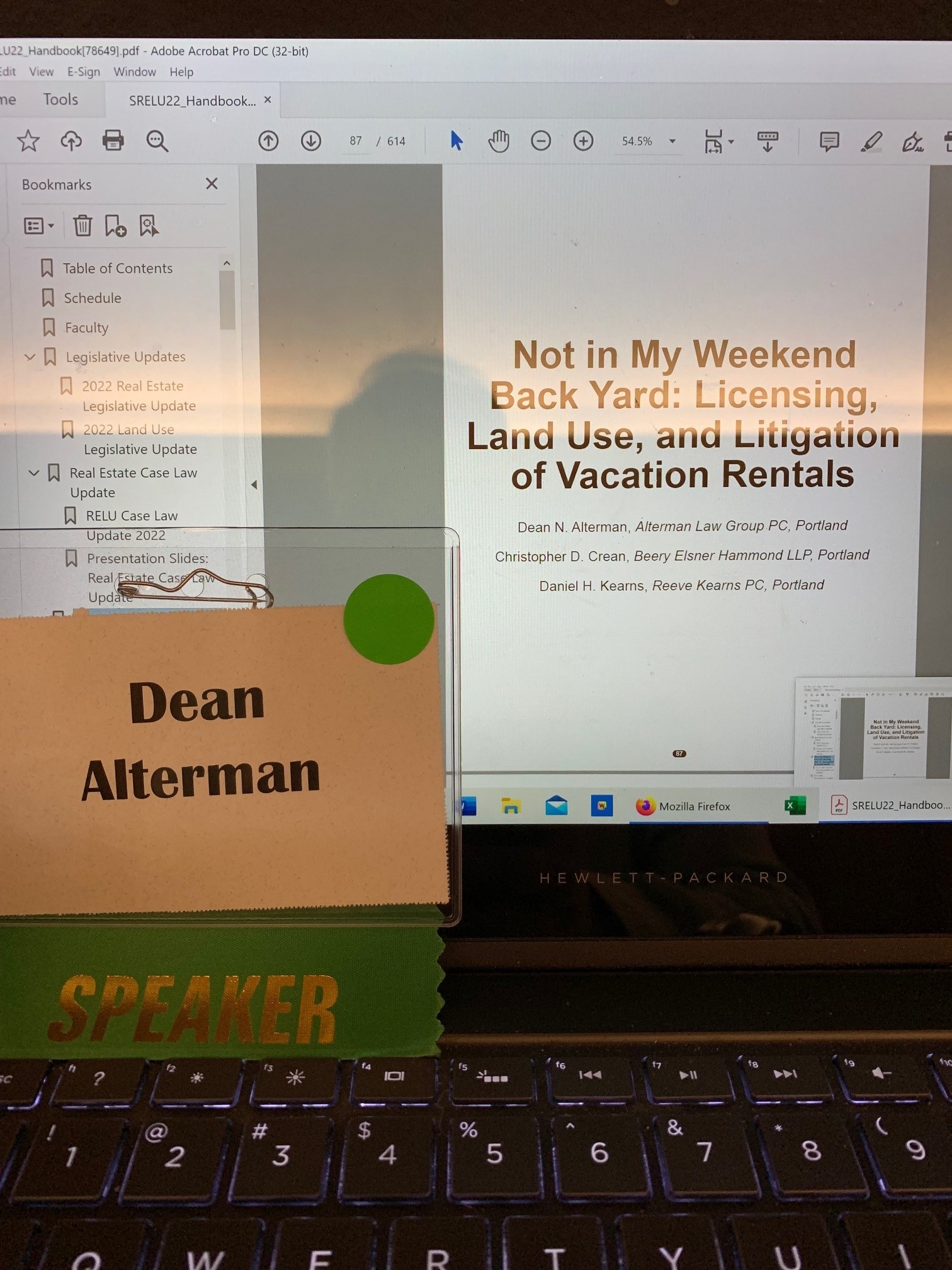 Dean Alterman speaks on vacation rental regulation and litigation ...